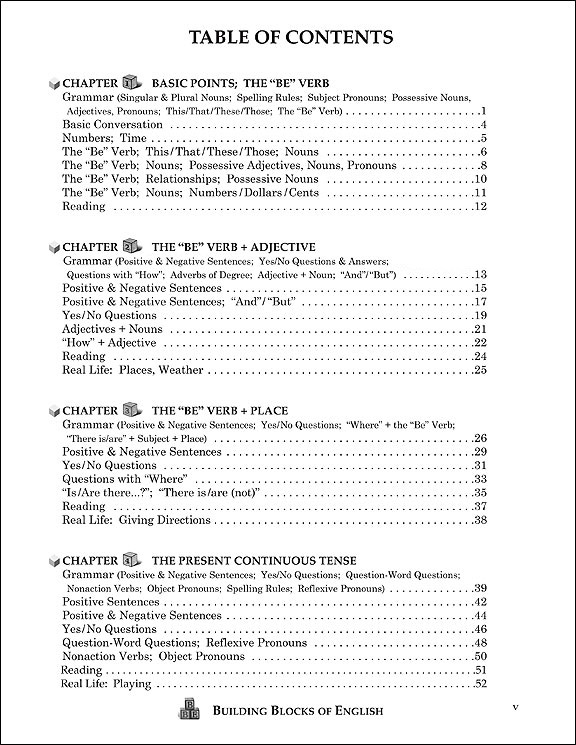 Building Blocks of English